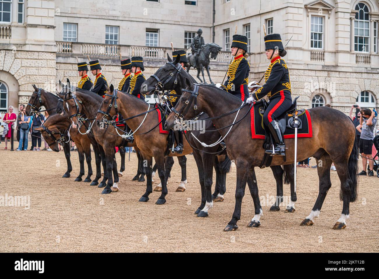 London, UK 3 August 2022. Members of the Kings Troop Royal Horse ...