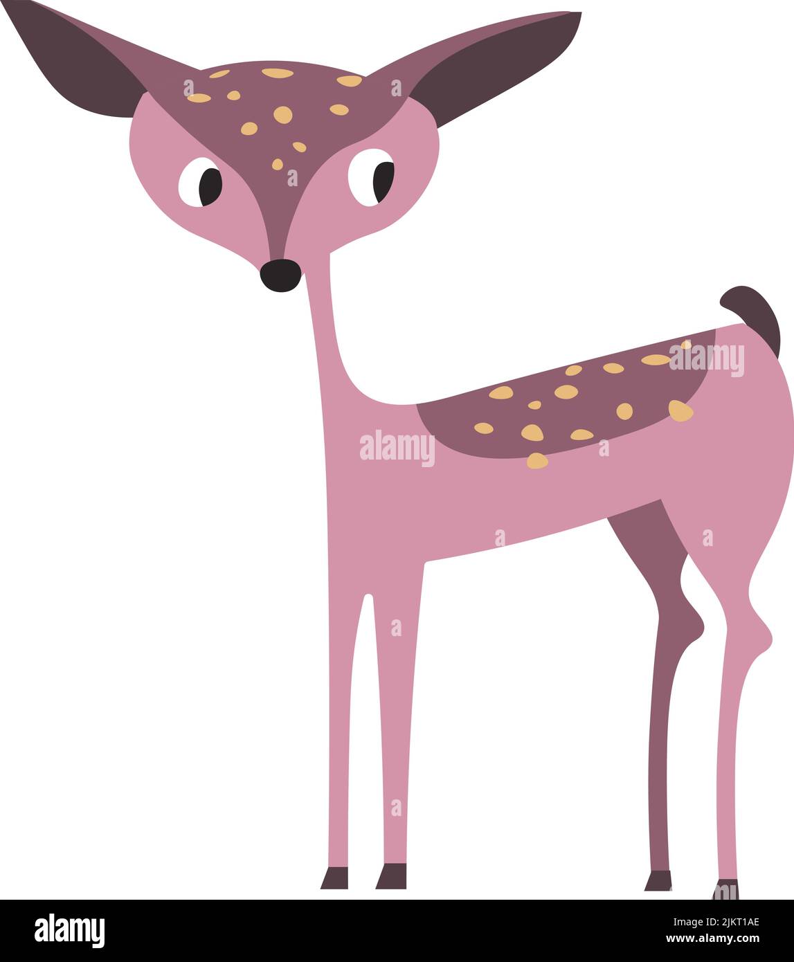 Deer animal, small stag cartoon character portrait Stock Vector Image ...