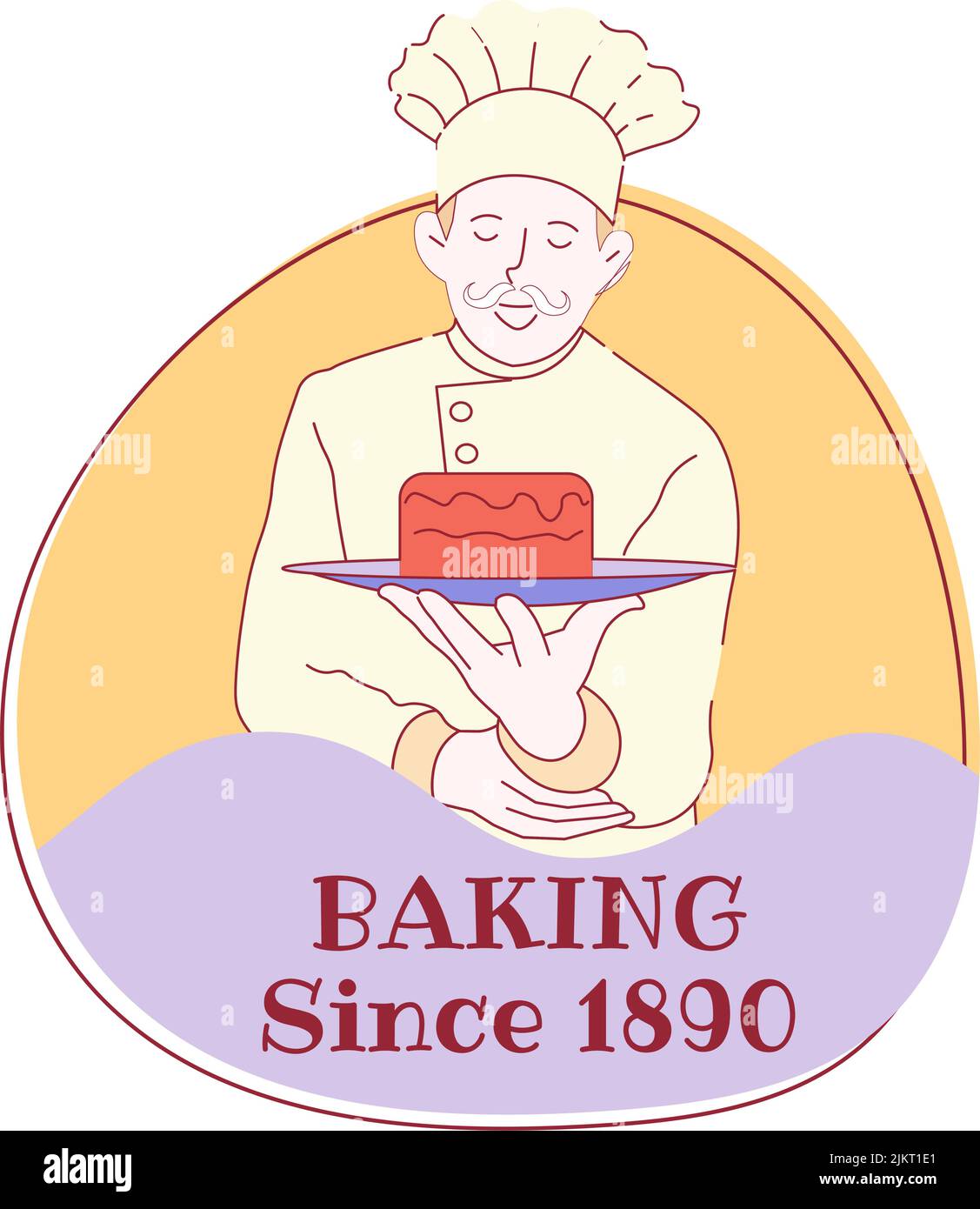 Bakery emblem, baking since 1890 label for pastry Stock Vector Image ...
