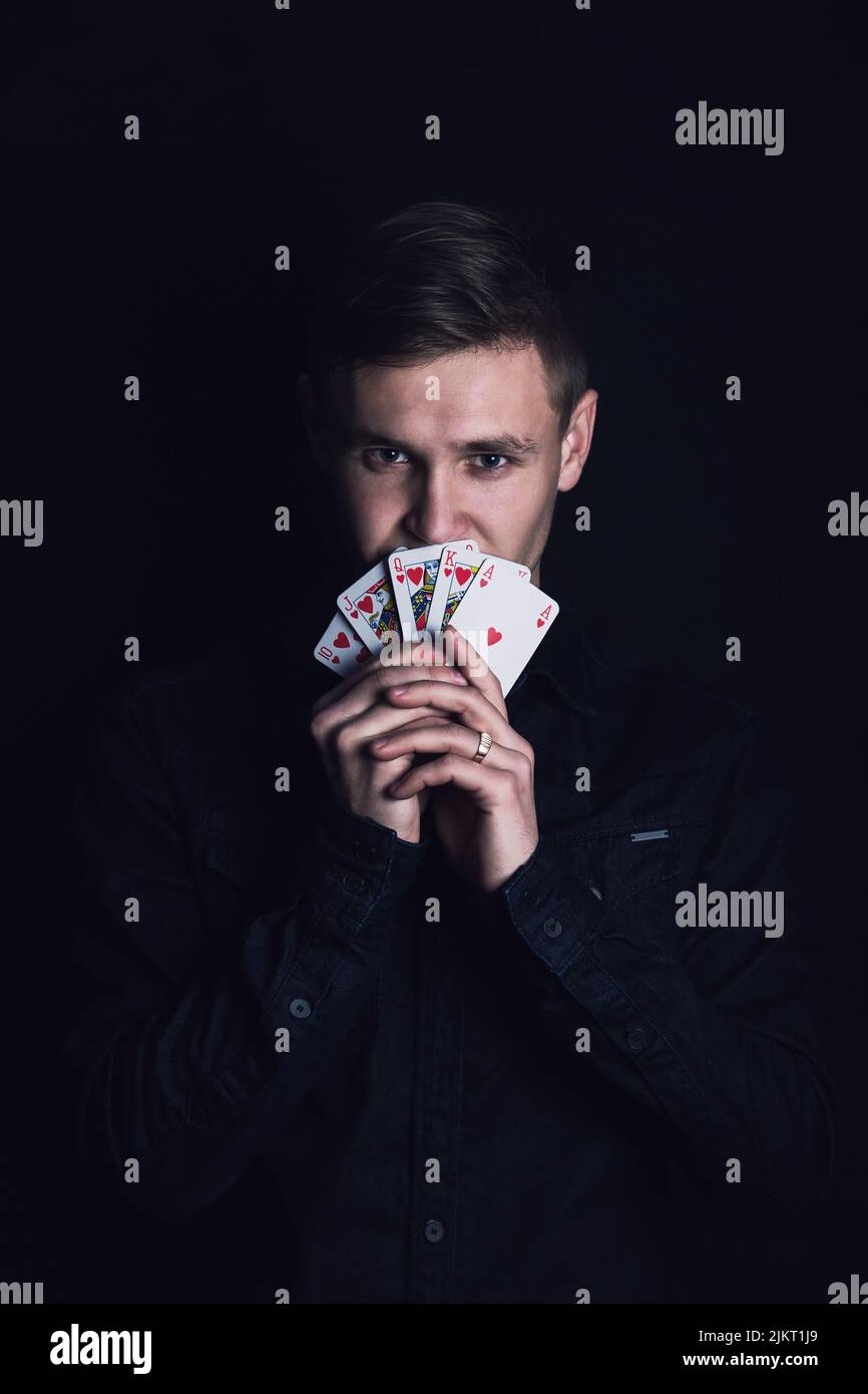 Man casino cards hi-res stock photography and images - Alamy