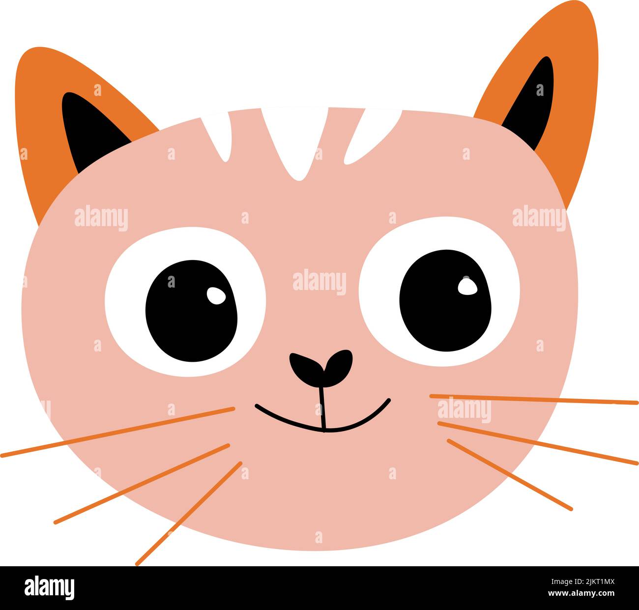 Portrait of funny cat, kitty with whiskers vector Stock Vector Image ...