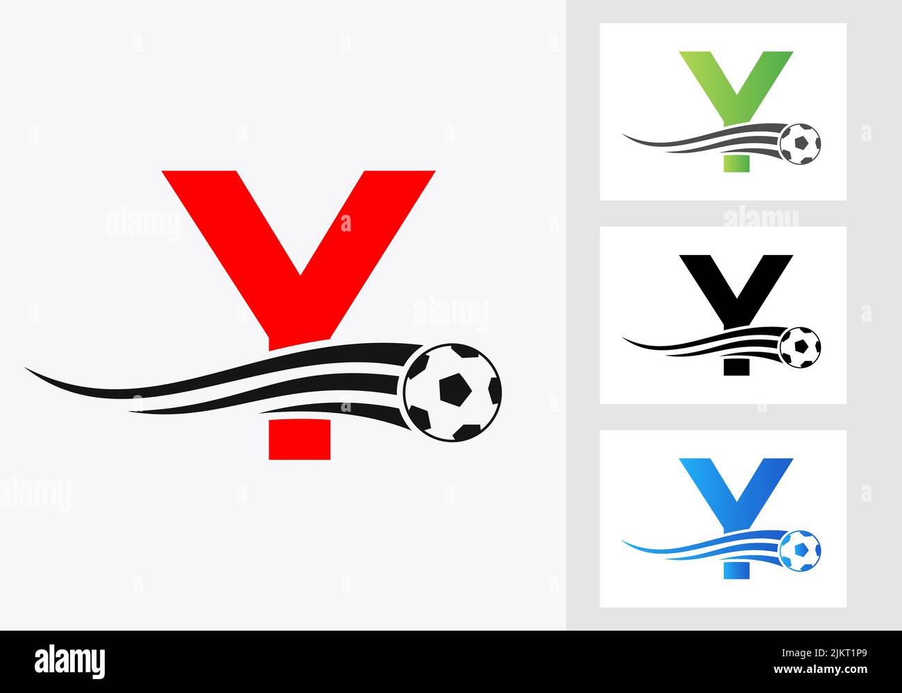 Soccer Football Logo On Letter Y Sign. Soccer Club Emblem Concept Of ...