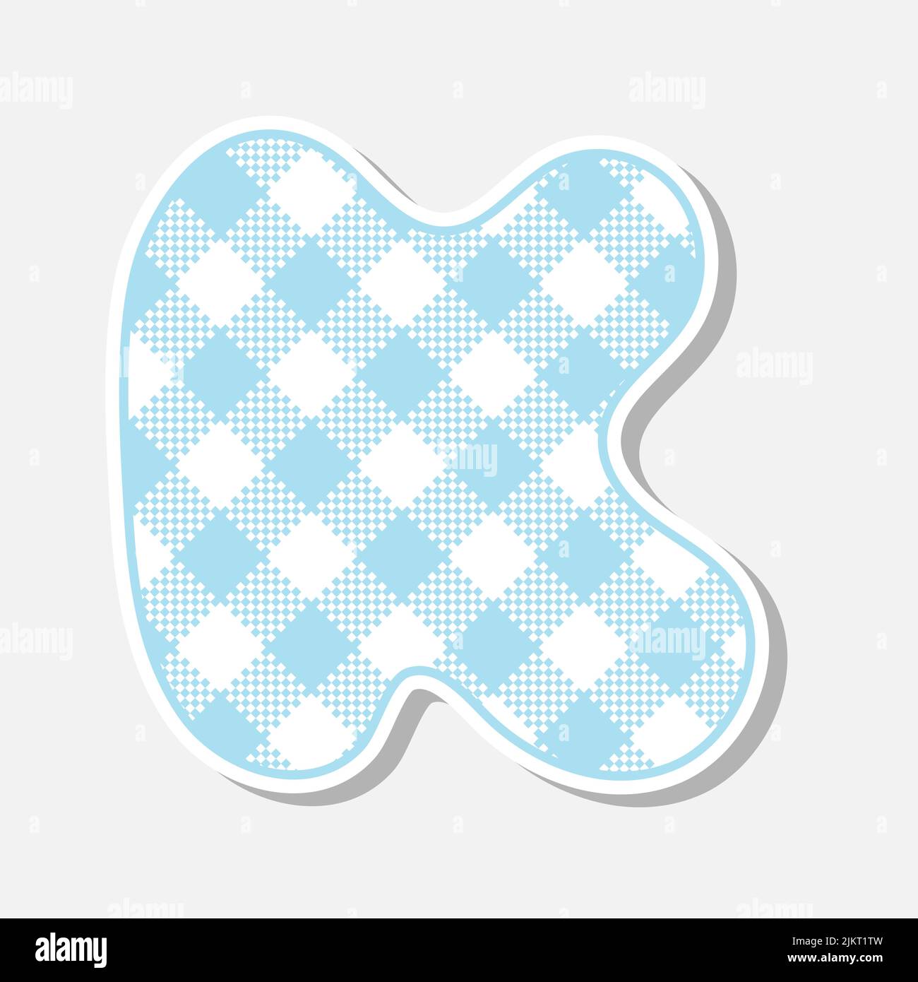 Patchwork hand drawn textile font. Cute textile font for scrapbook or ...