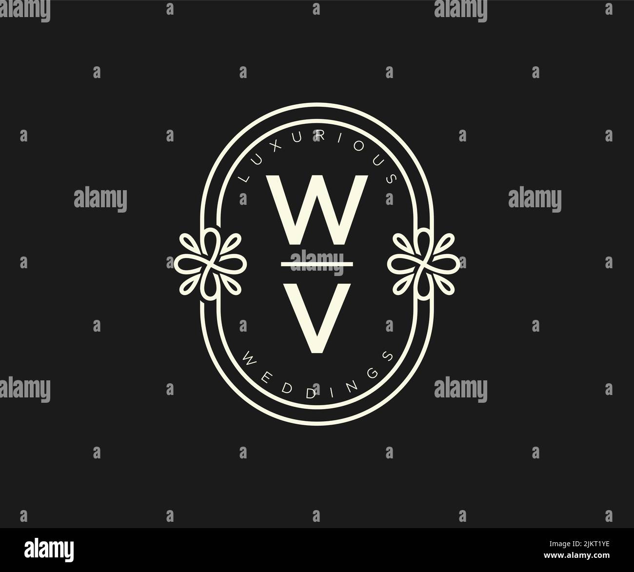 WV Initials letter Wedding monogram logos template, hand drawn modern ...