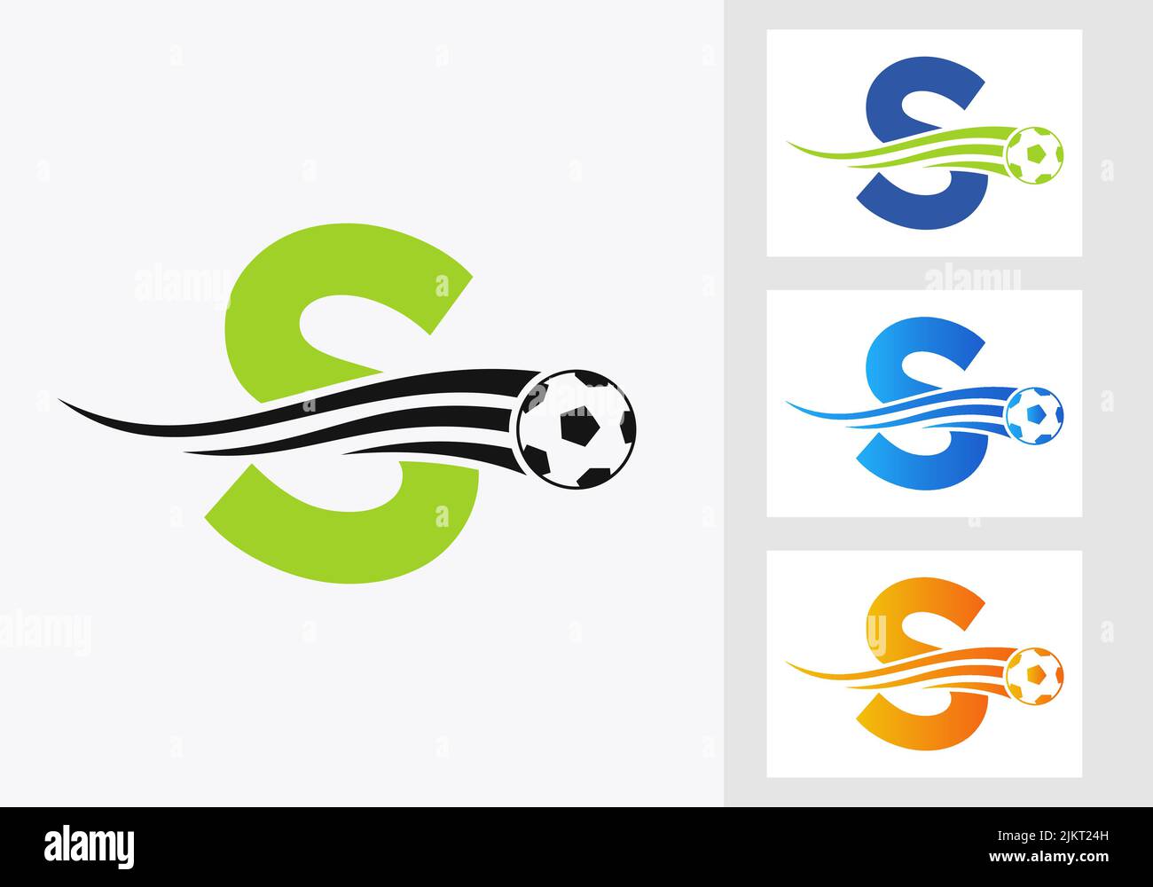 Soccer Football Logo On Letter S Sign. Soccer Club Emblem Concept Of ...