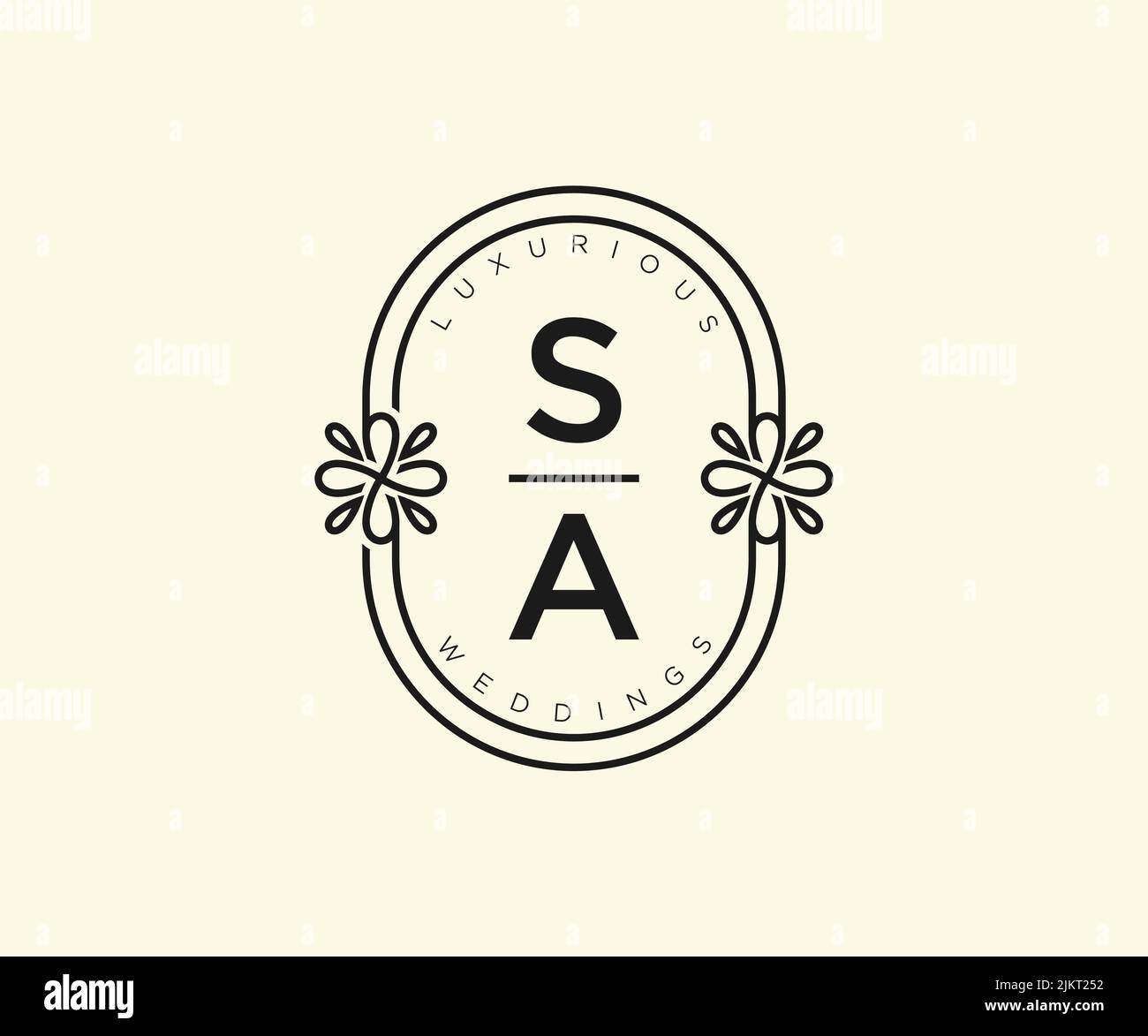 SA Initials letter Wedding monogram logos template, hand drawn modern ...