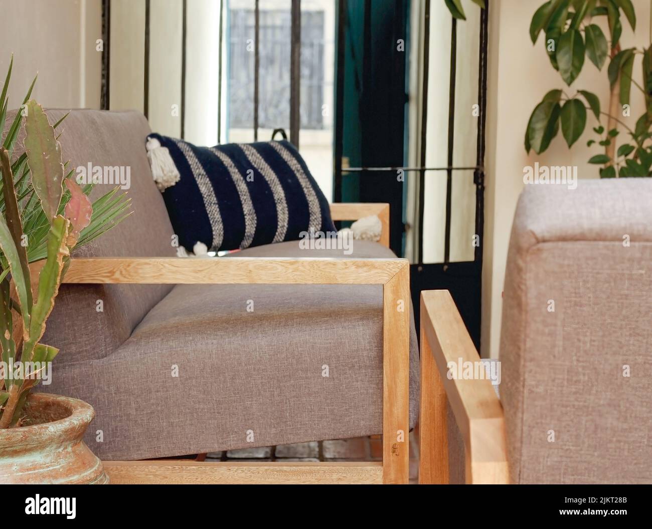 Patio. Garden. Urban, neutral, outdoor living space. Exterior photo ...