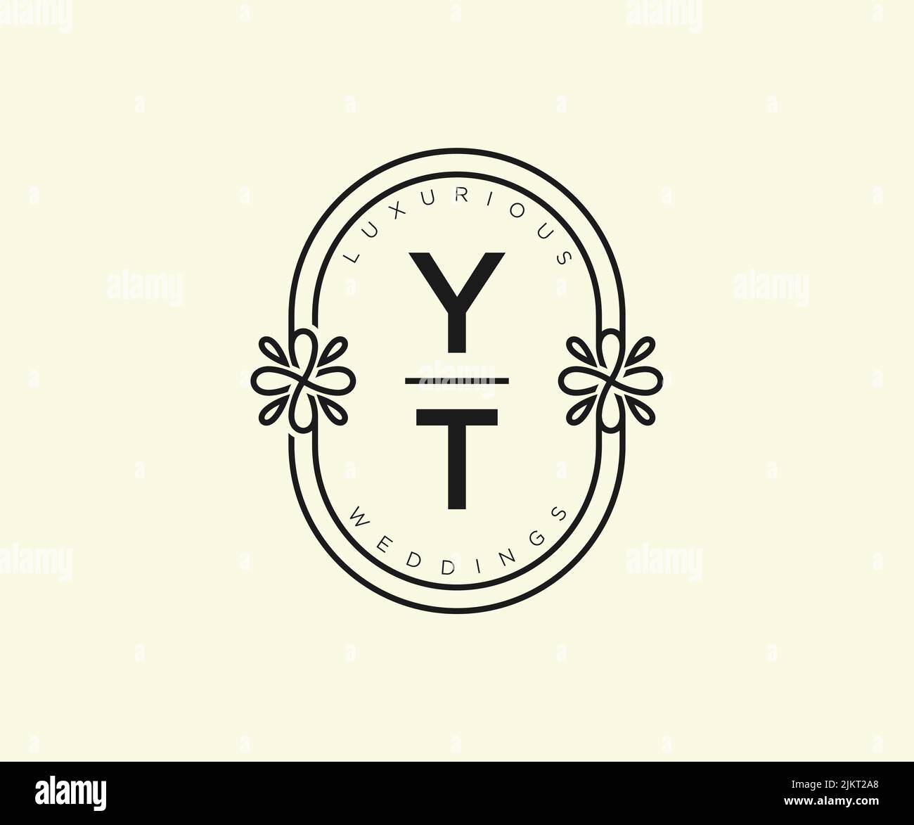 YT Initials letter Wedding monogram logos template, hand drawn modern ...