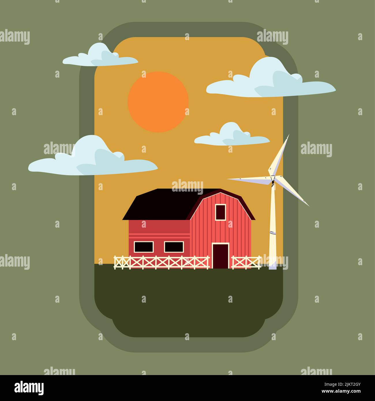 Wind turbine farm house Stock Vector Images - Alamy