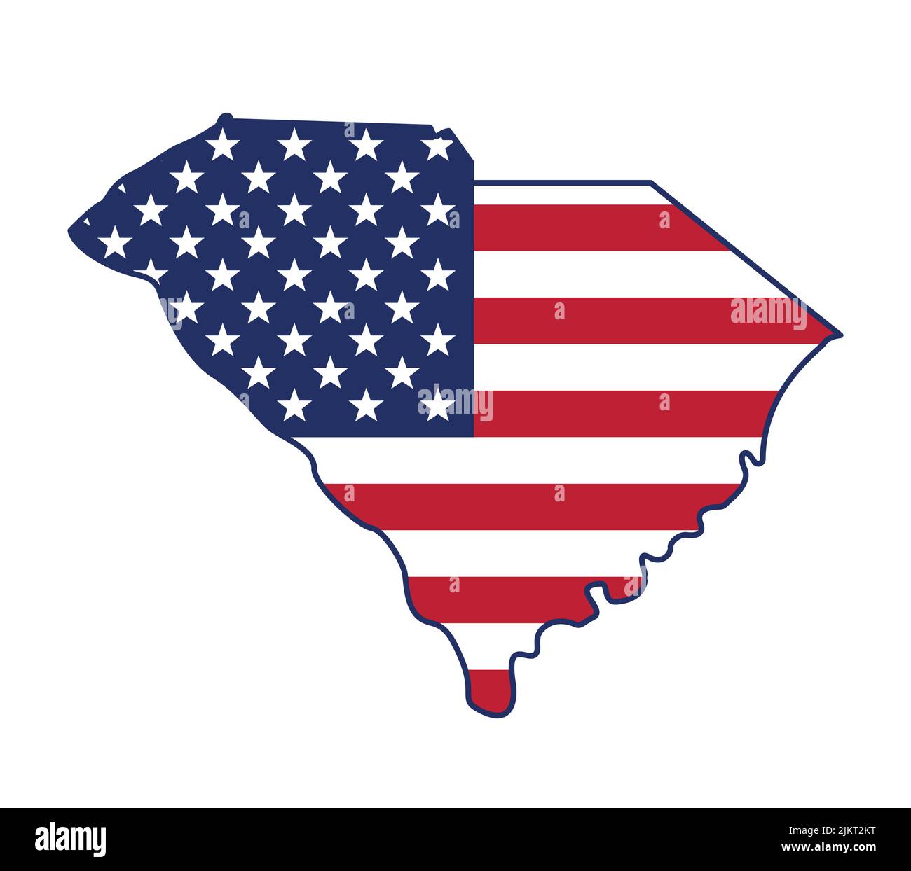 south carolina sc USA american flag in state shape map outline ...