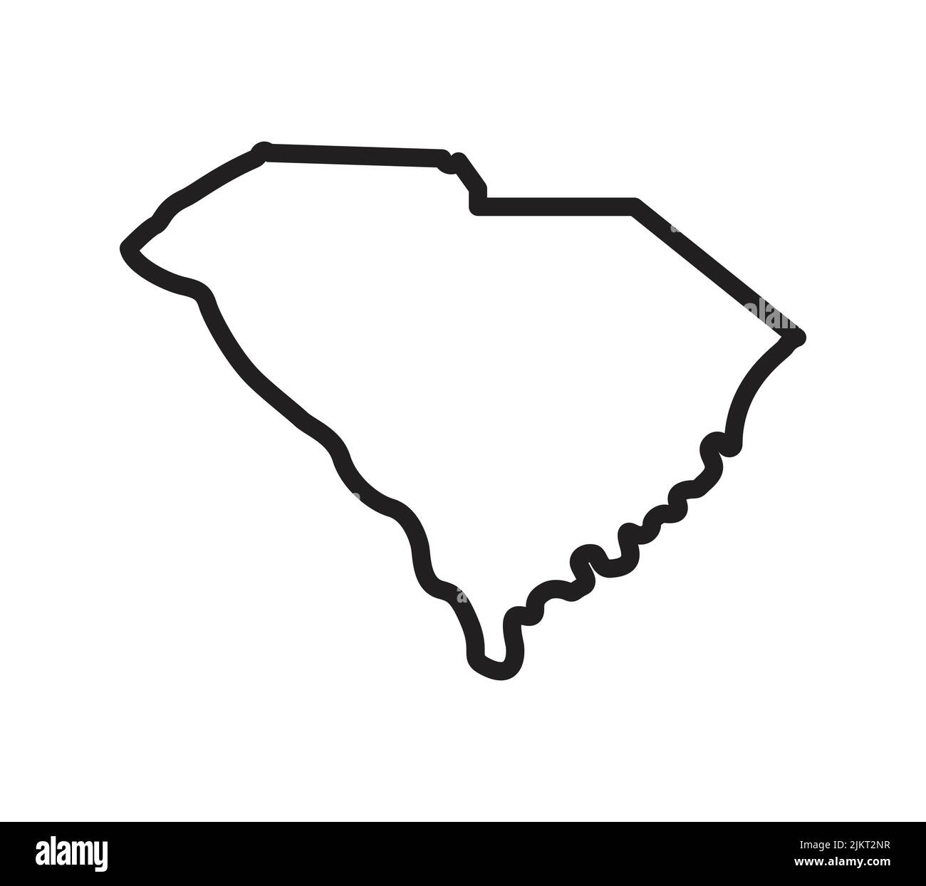 south carolina sc state shape map outline simplified USA vector ...