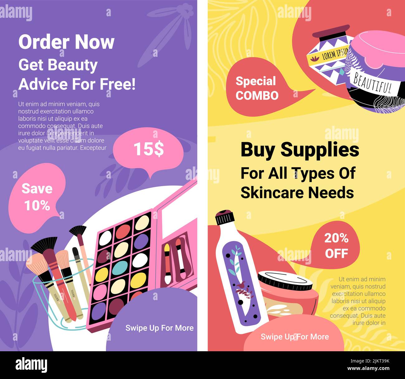 Buy supplies for all skin types, cosmetics ads Stock Vector Image & Art ...