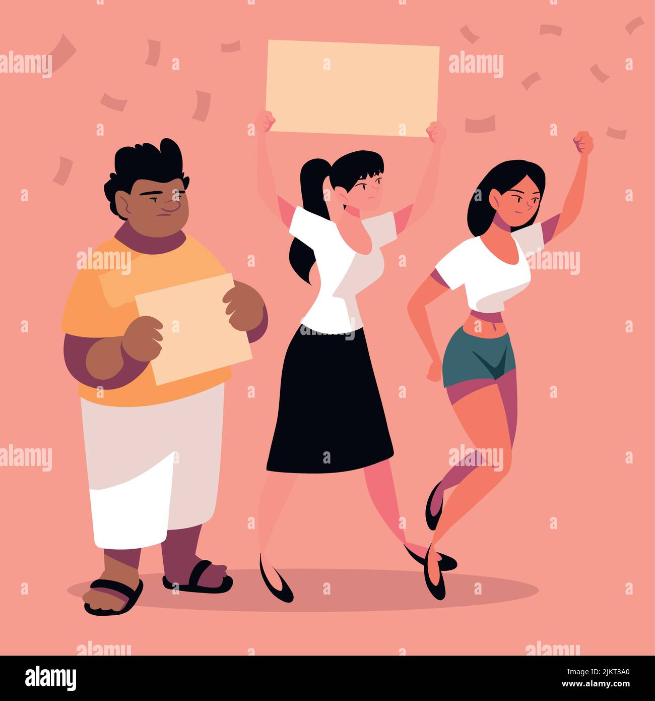 Democracy crowd people placards vector hi-res stock photography and ...