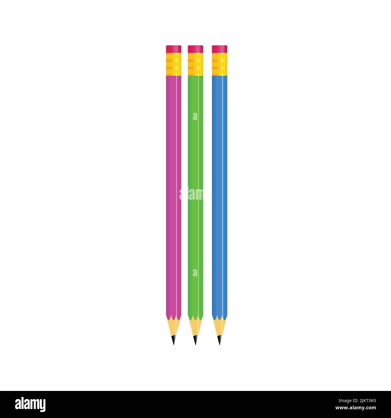 Colored pencils laying in row. Wave line made by pencil tips. Set of ...