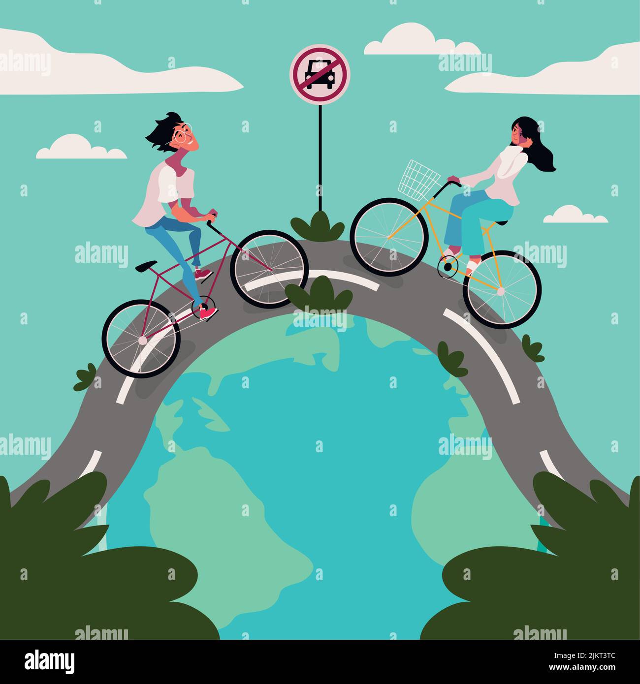 Couple bicycling Stock Vector Images - Alamy
