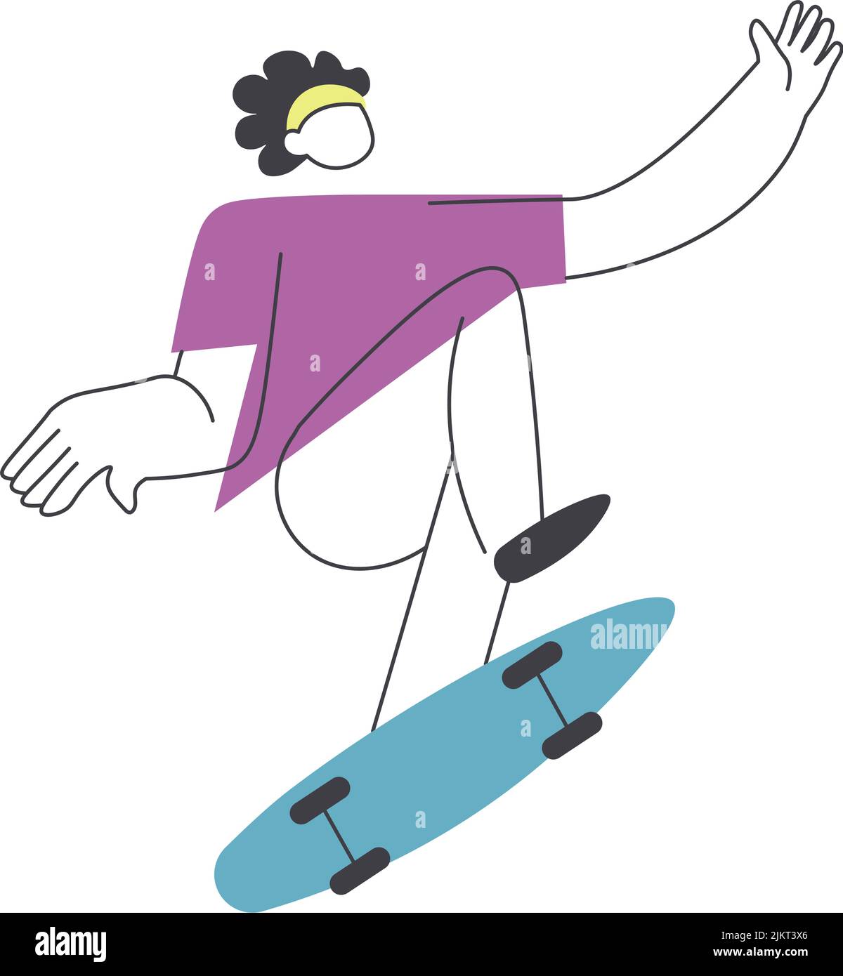 Skater person on skateboard, active hobby vector Stock Vector Image ...