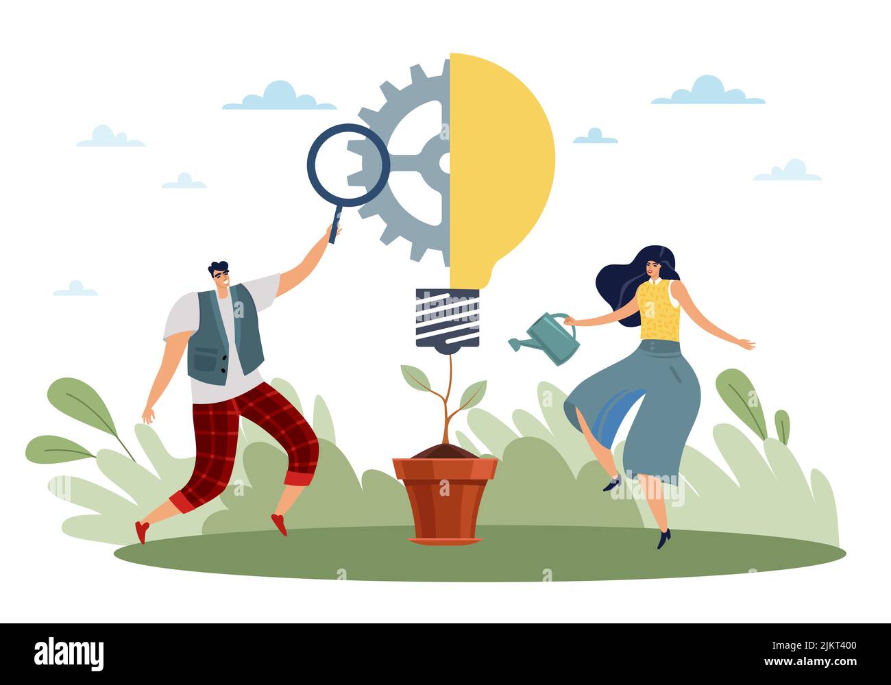 Creativity and analysis. Research of inventions, collaboration. Man ...