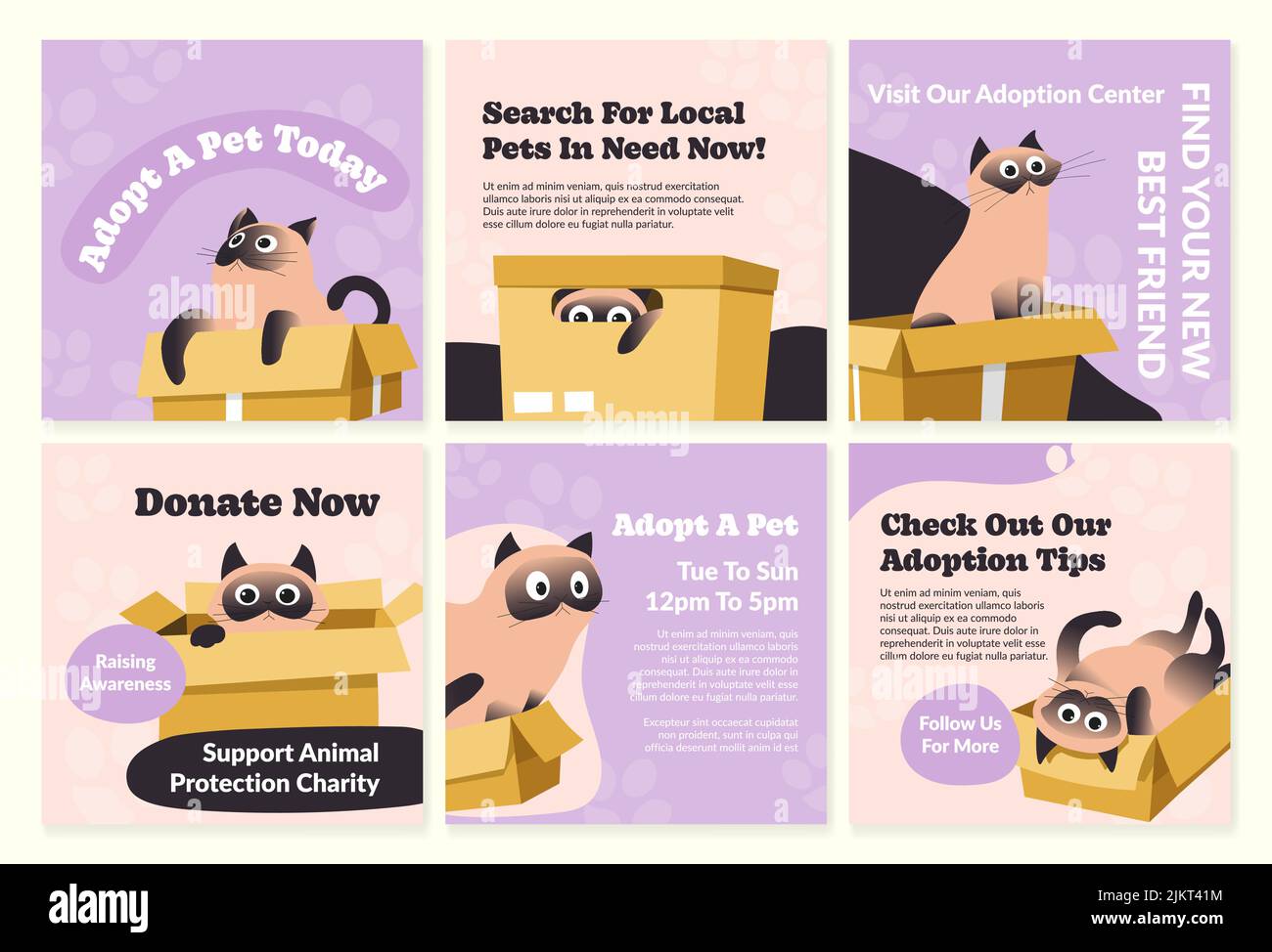 Adoption center template social media ad design Stock Vector Image ...