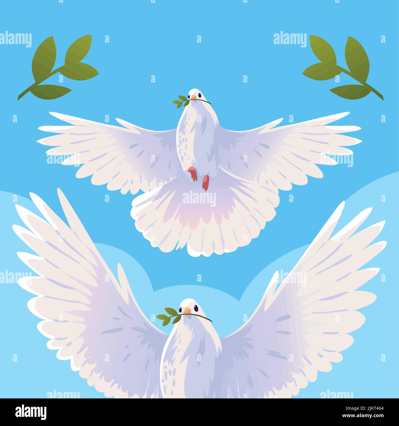 white pigeons and leaf Stock Vector Image & Art - Alamy