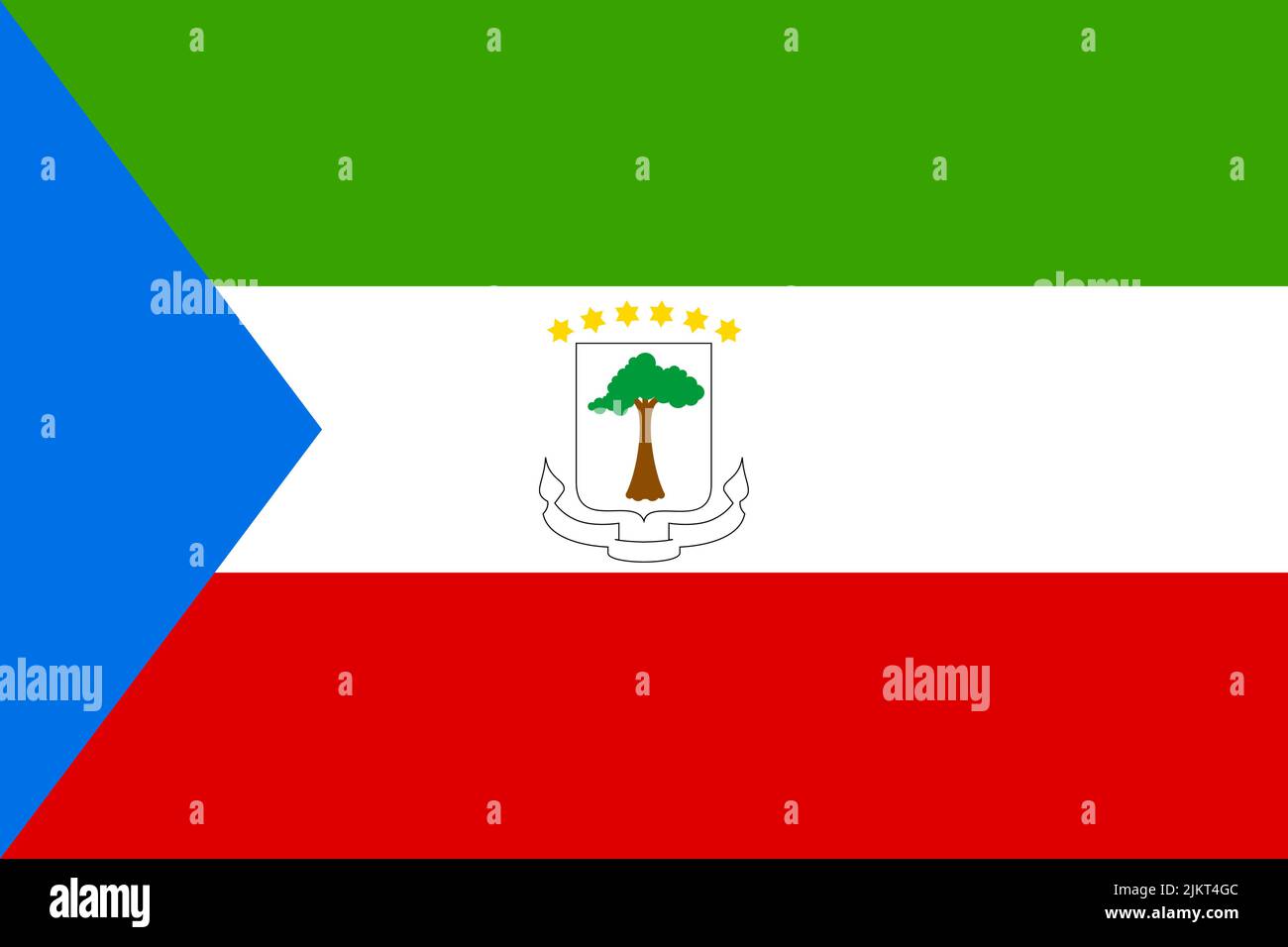 Flag of Equatorial Guinea. Republic of Equatorial Guinea national banner and patriotic symbol ...
