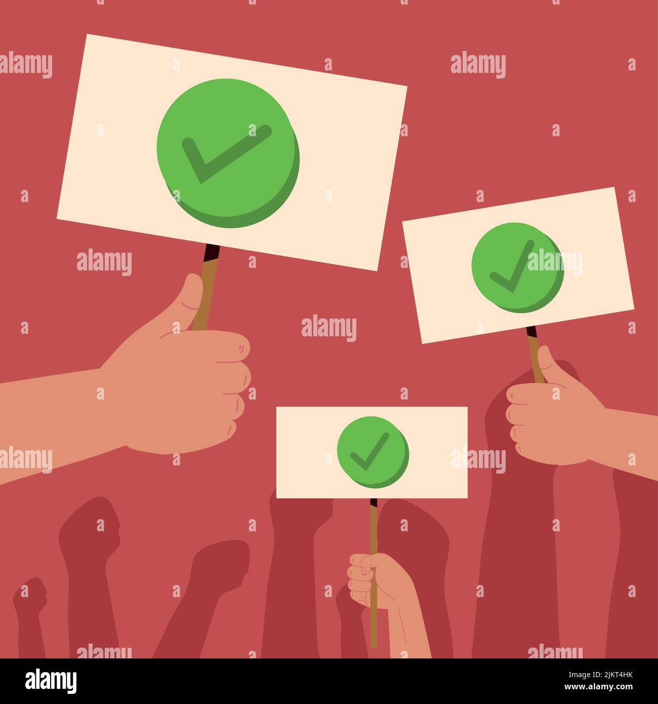 Democracy crowd people placards vector hi-res stock photography and ...