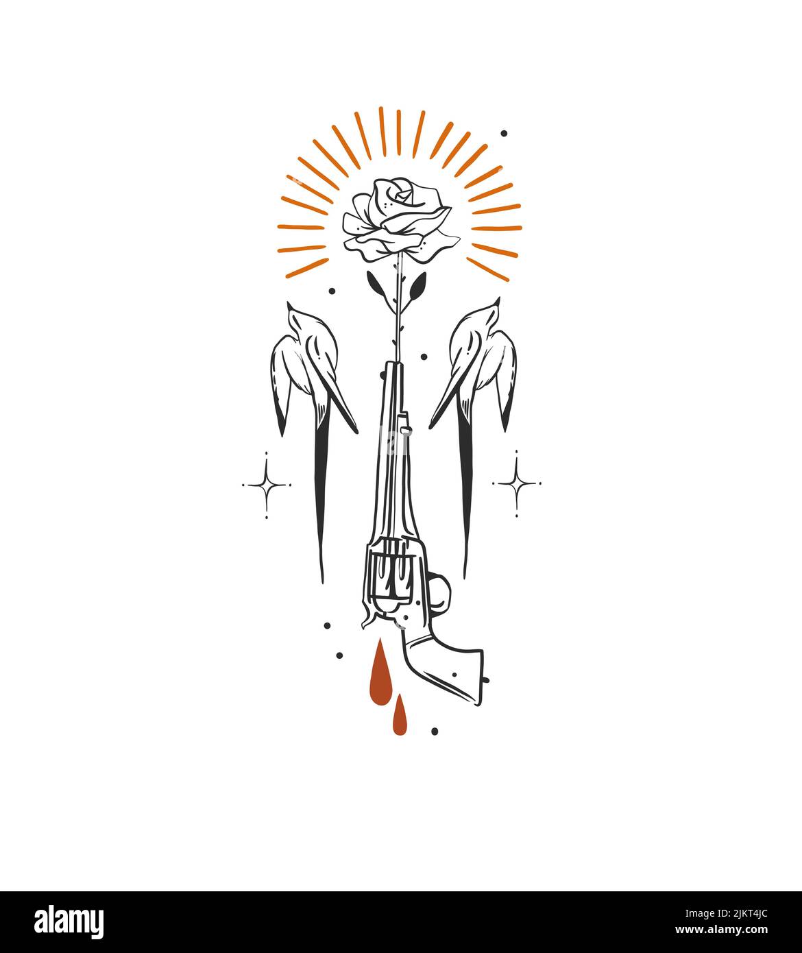 Aesthetic birds silhouette clipart Cut Out Stock Images & Pictures - Alamy