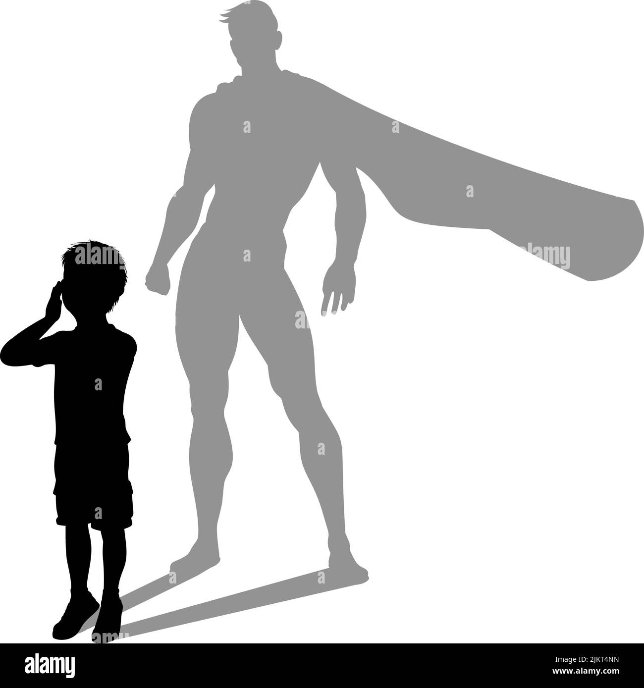 Superhero Child Kid With Super Hero Shadow Stock Vector Image & Art - Alamy