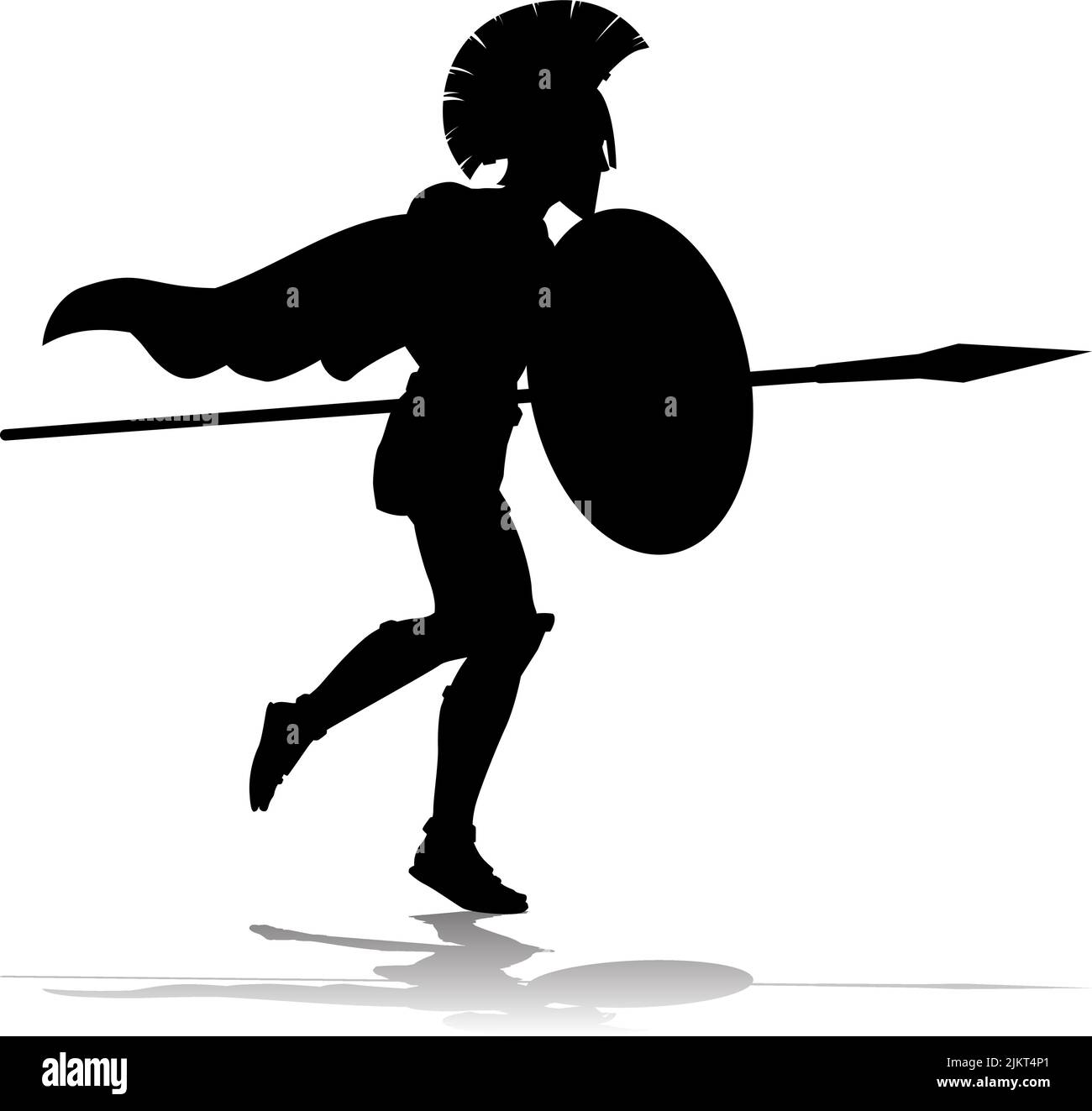 Spartan Silhouette Gladiator Trojan Greek Warrior Stock Vector Image ...