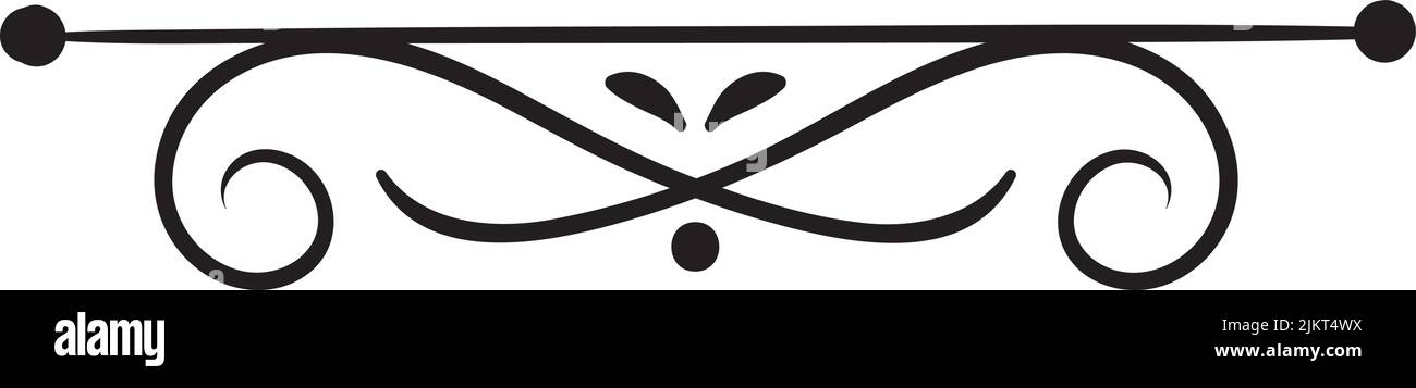 Decorative swirl divider. Hand drawn vintage separator Stock Vector ...