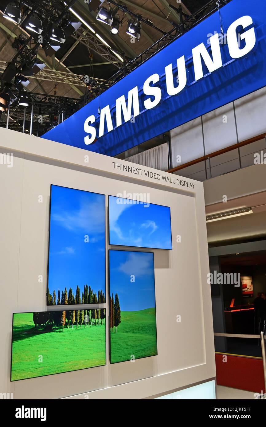Samsung booth with display wall at the Integrated Systems Europe (ISE ...