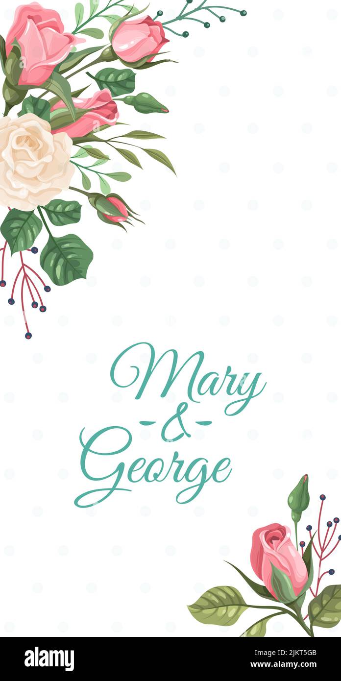 Wedding invitation front template. Flower decoration card Stock Vector ...
