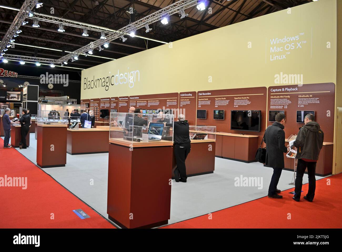 visitors at the Integrated Systems Europe (ISE) exhibition in Amsterdam ...