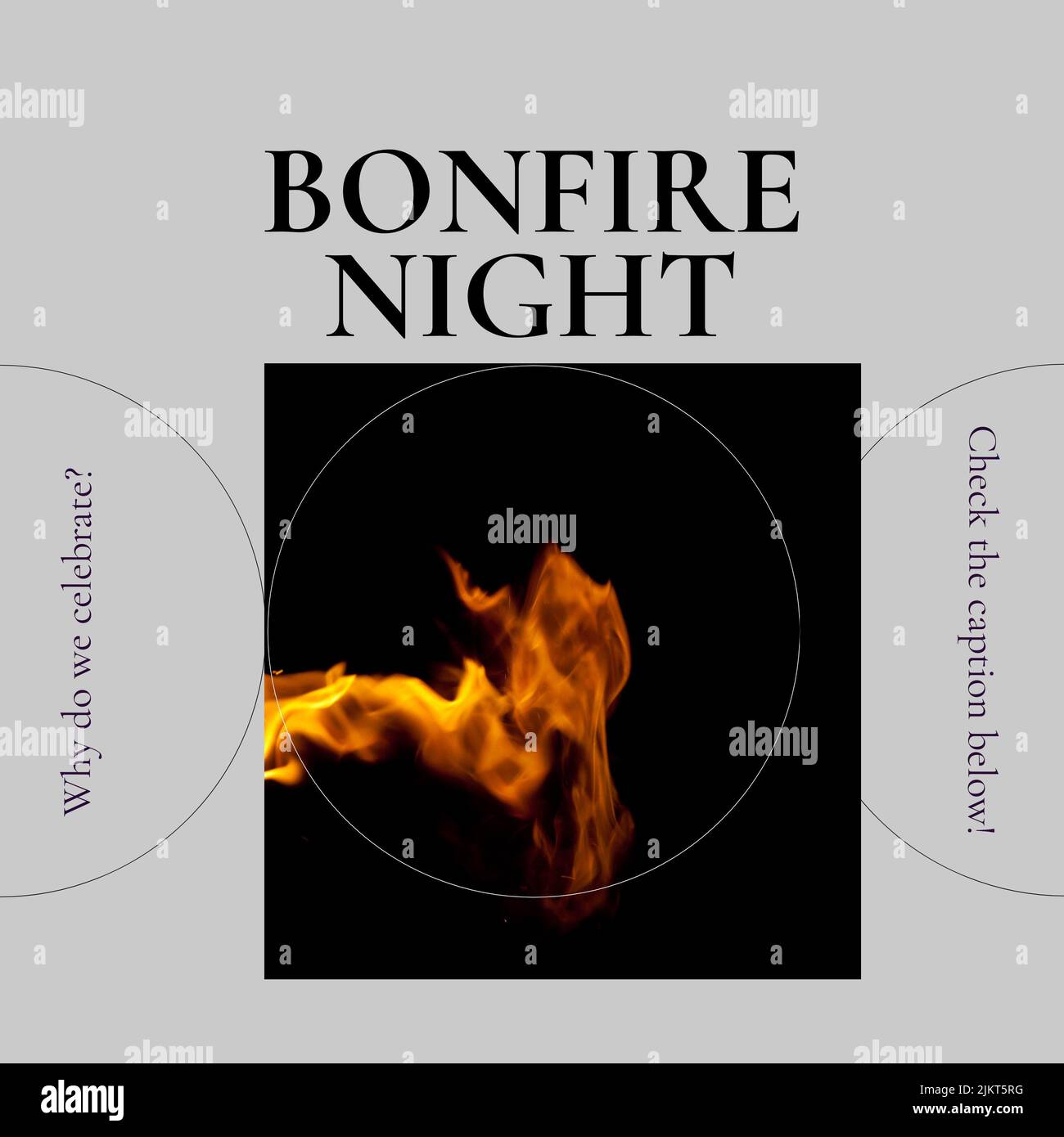 Composition of bonfire night text over flames Stock Photo - Alamy