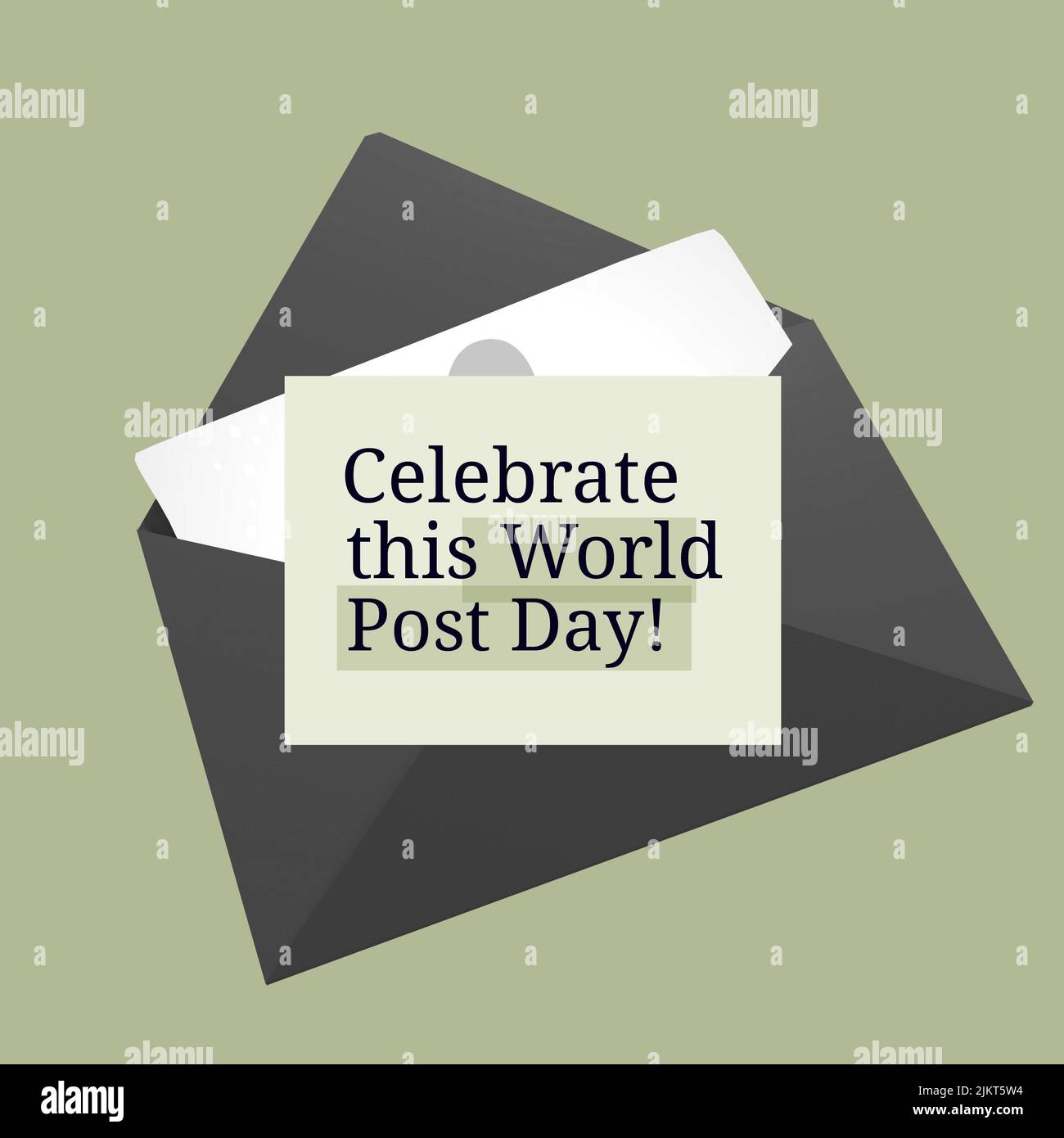 Composition of world post day text over envelope Stock Photo - Alamy