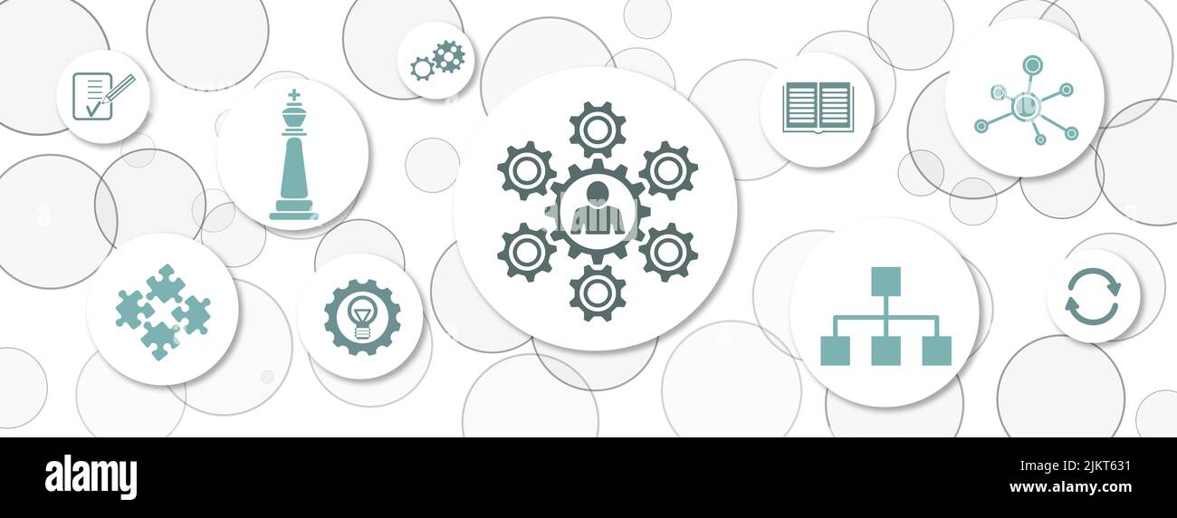 Concept of skills with icons on circles Stock Photo - Alamy