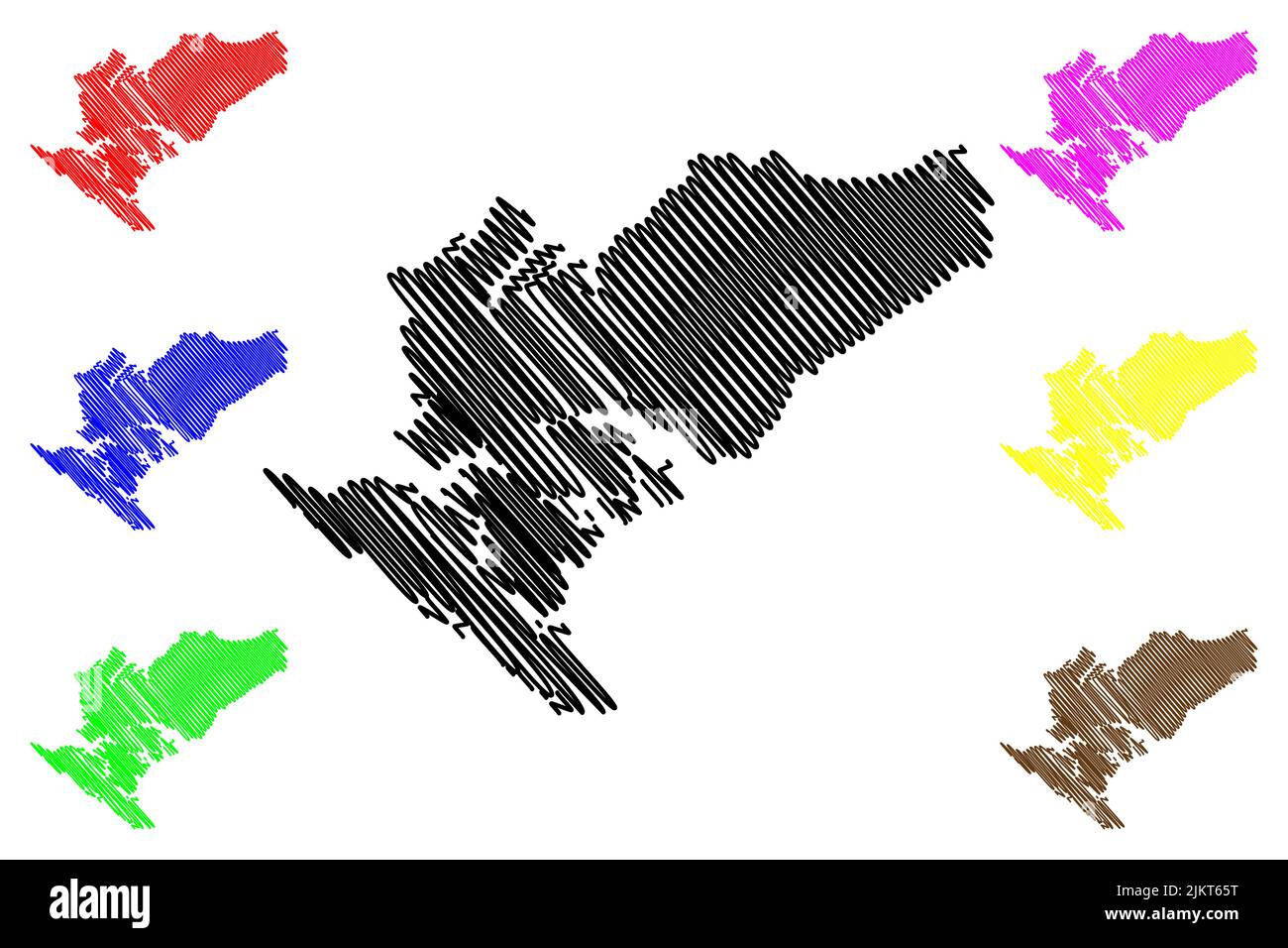 Riesco island ( Republic of Chile, South and Latin America) map vector ...