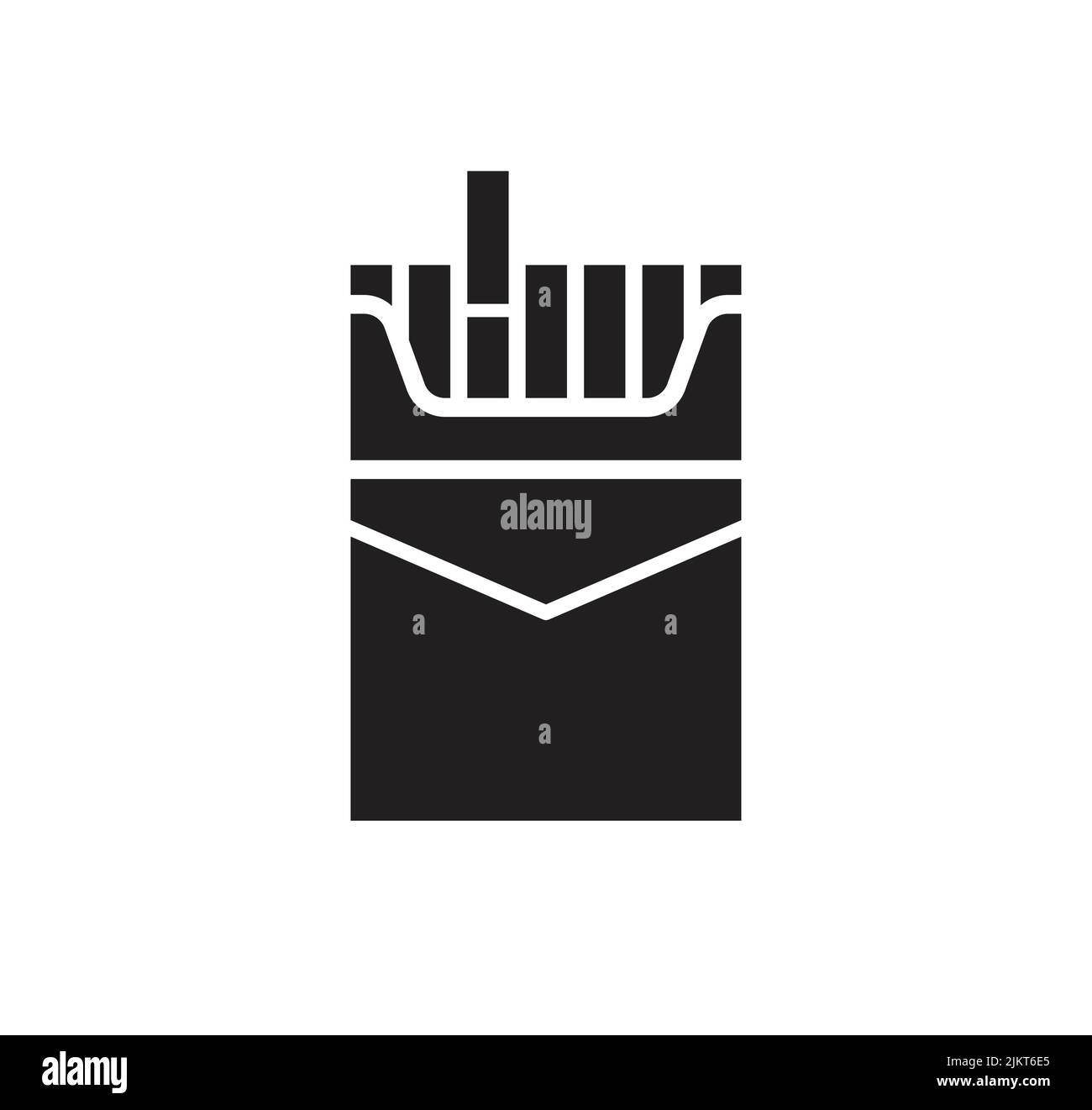 simple classic cigarette smokes pack silhouette icon vector isolated on ...