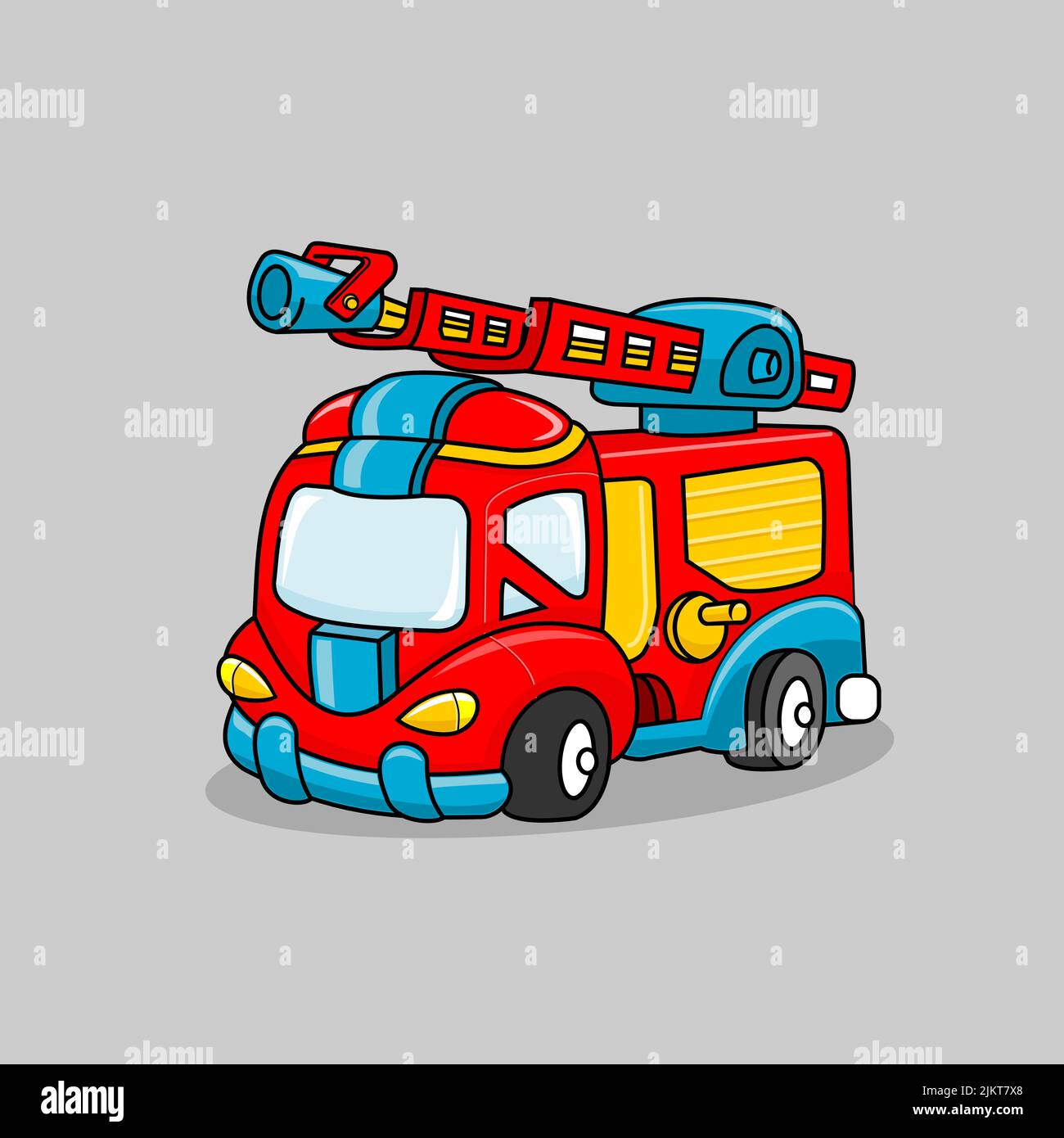 A vector design of a colorful cartoon fire engine Stock Vector Image ...