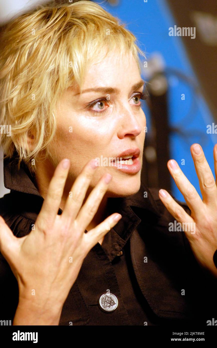The actress Sharon Stone appearing on the red carpet in Los Angeles ...