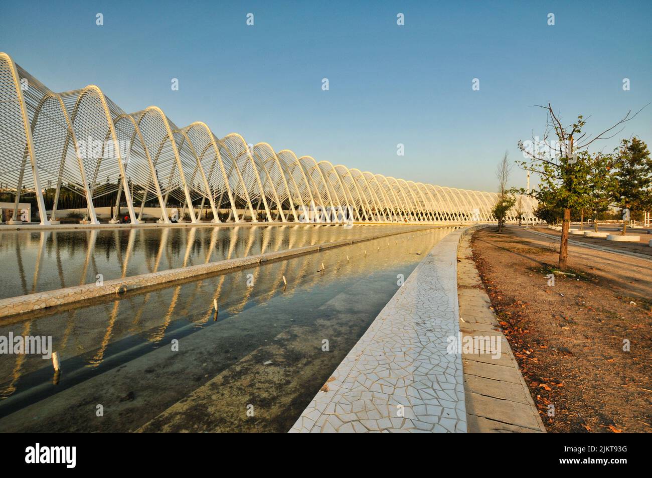 detail from modern metallic structure of olympic stadium athens greece ...
