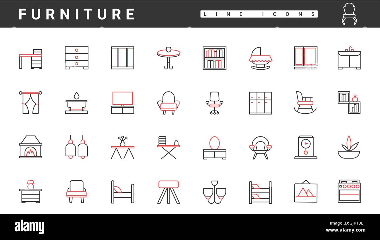 Home living icons simple hi-res stock photography and images - Alamy