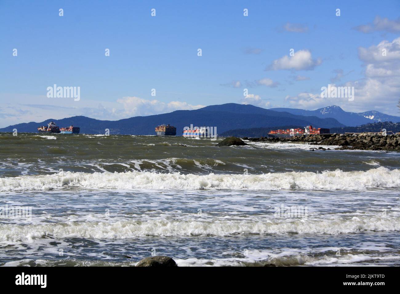 A English Bay Beach in downtown Vancouver, British Columbia, Canada ...