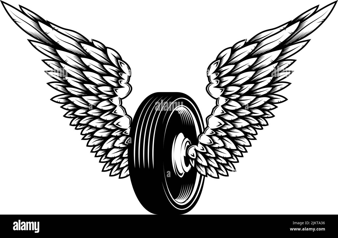 Winged wheel symbol Black and White Stock Photos & Images - Alamy
