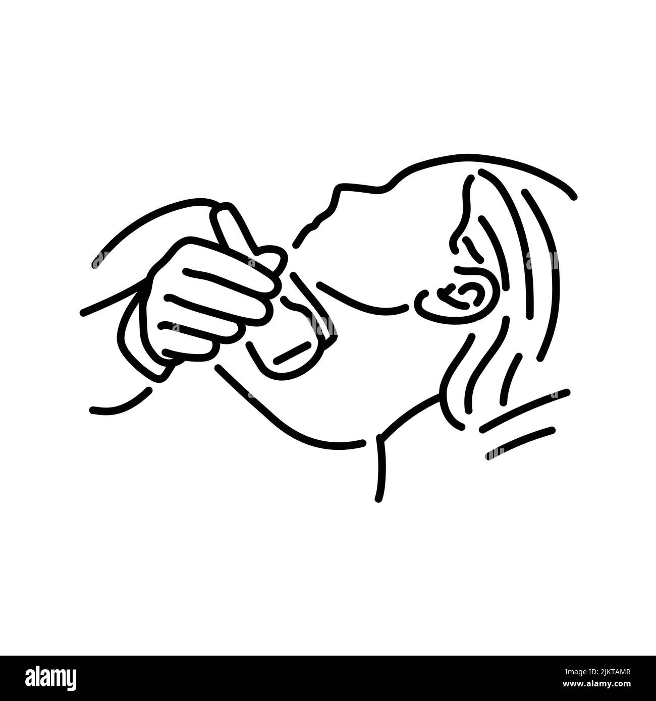 Neck ultrasound color line illustration Stock Vector Image & Art - Alamy