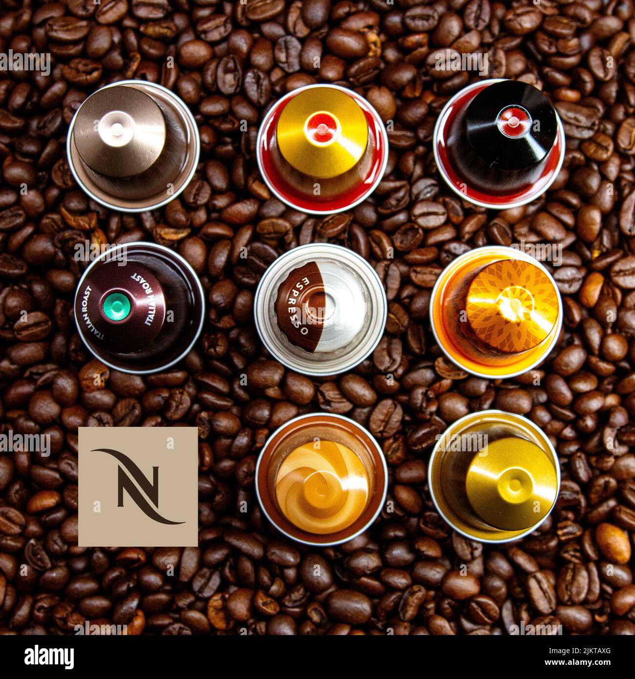 Nespresso coffee machine capsule drink Stock Photo - Alamy