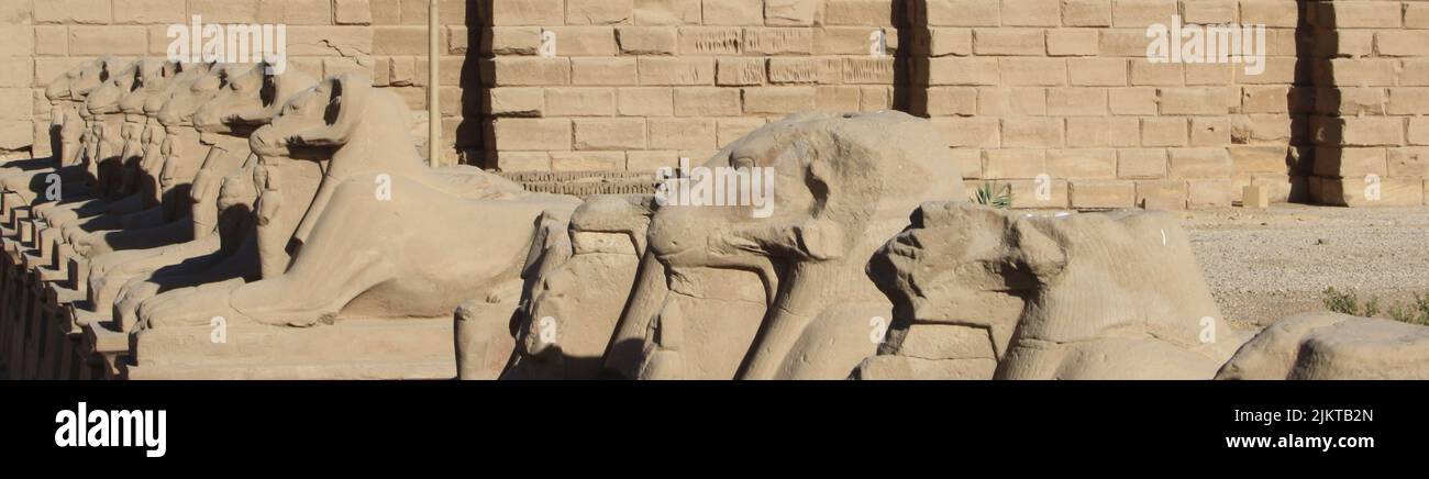 RAM-HEADED STATUES IN KARNAK TEMPLE Stock Photo - Alamy
