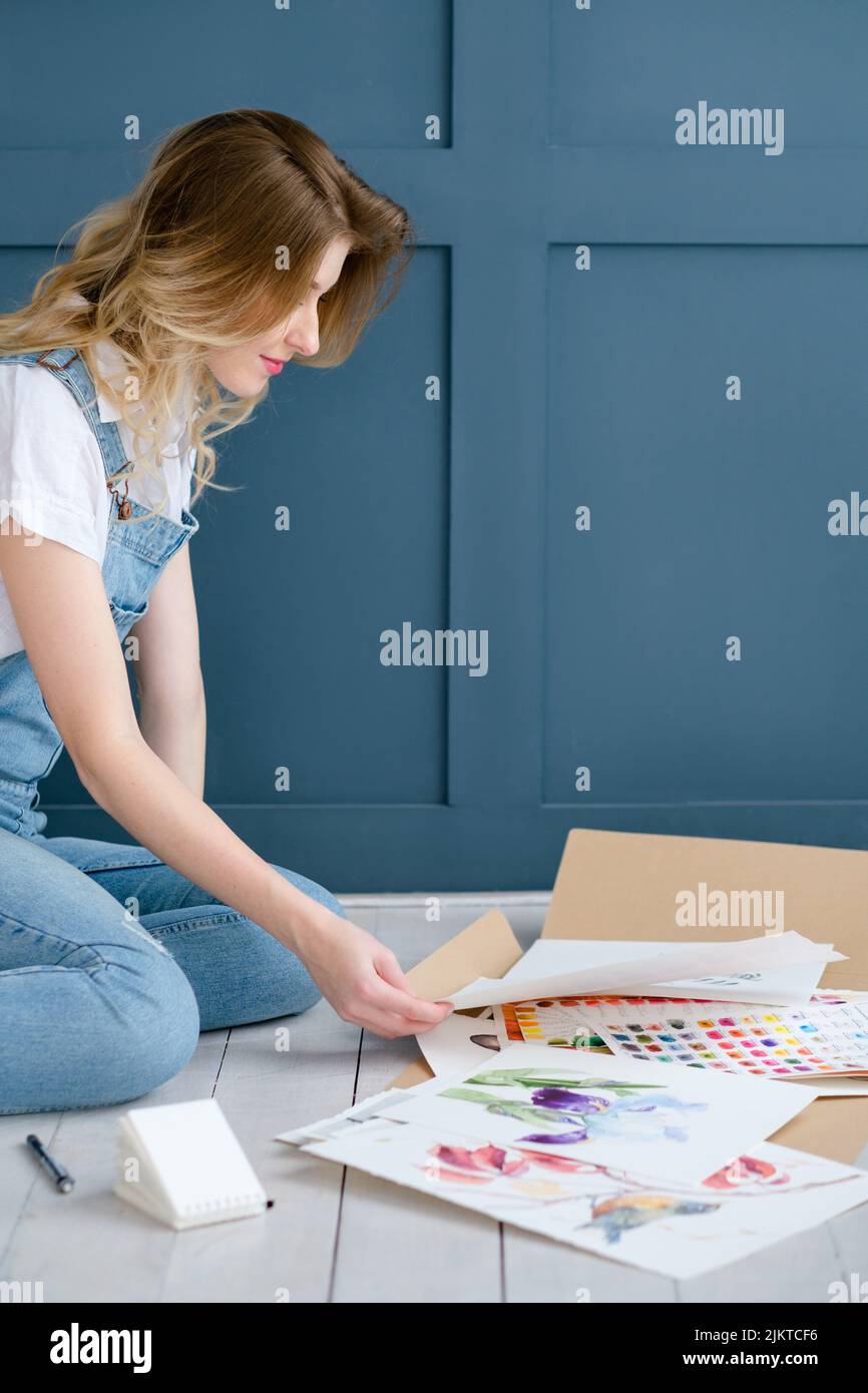 artful leisure gifted painter work collection draw Stock Photo - Alamy