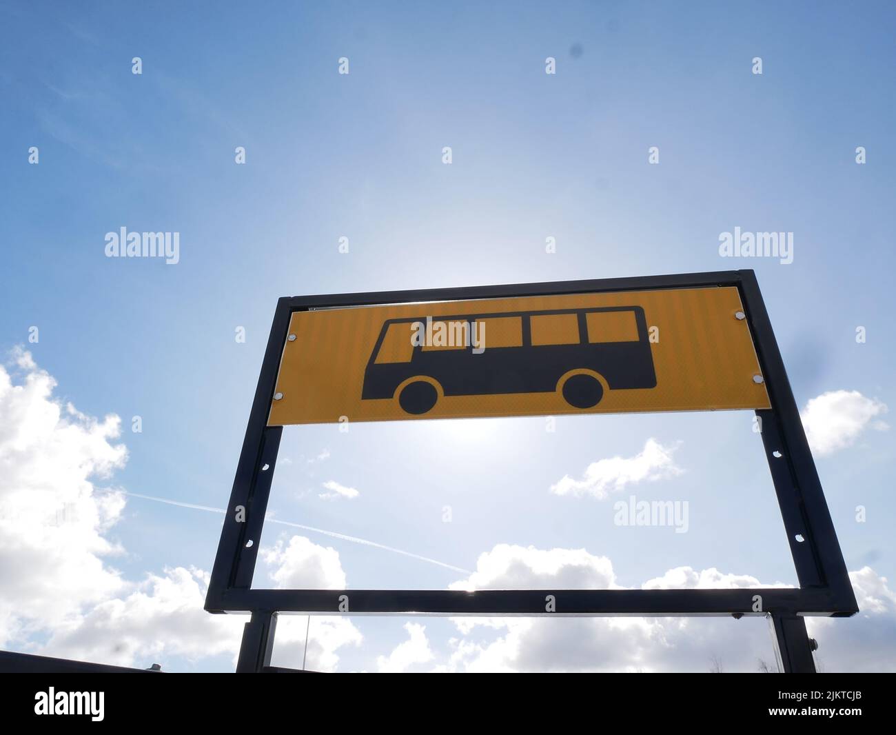Blue bus stop sign hi-res stock photography and images - Alamy