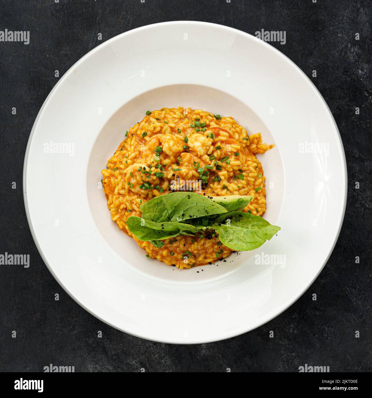 A top view of a shrimp rissotto Stock Photo - Alamy