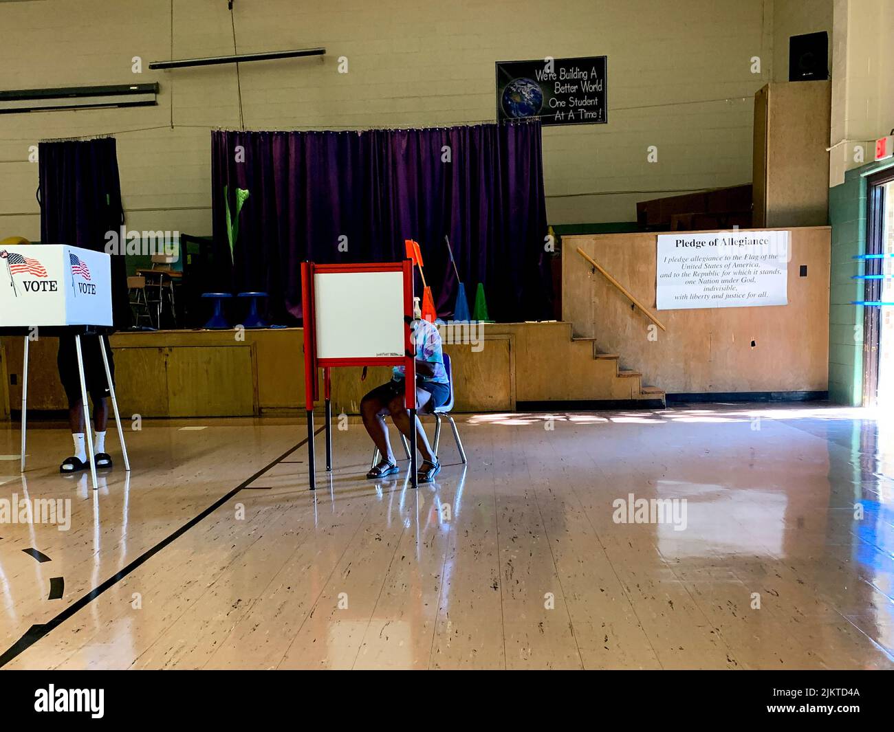 Lansing, Michigan, USA. 2nd Aug, 2022. Voters cast their ballots in an ...